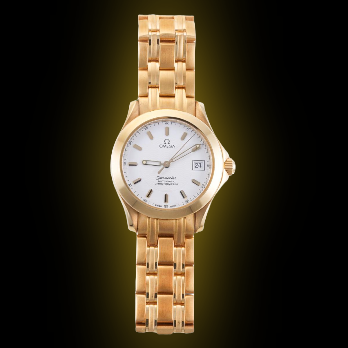 Omega Seamaster 120M 2101.21 White Dial, Yellow Gold, 36.25 mm, Self ...