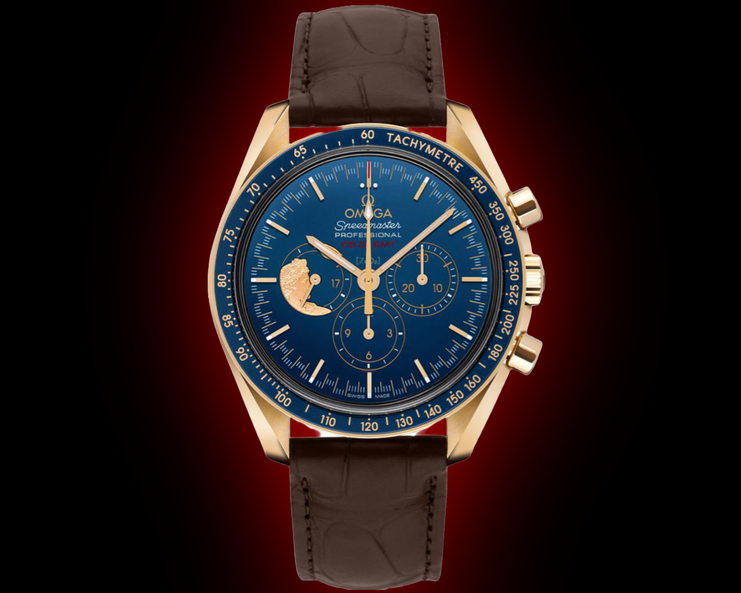 Omega Speedmaster Moonwatch 311.63 Blue Dial, Yellow Gold, 42.0 mm ...
