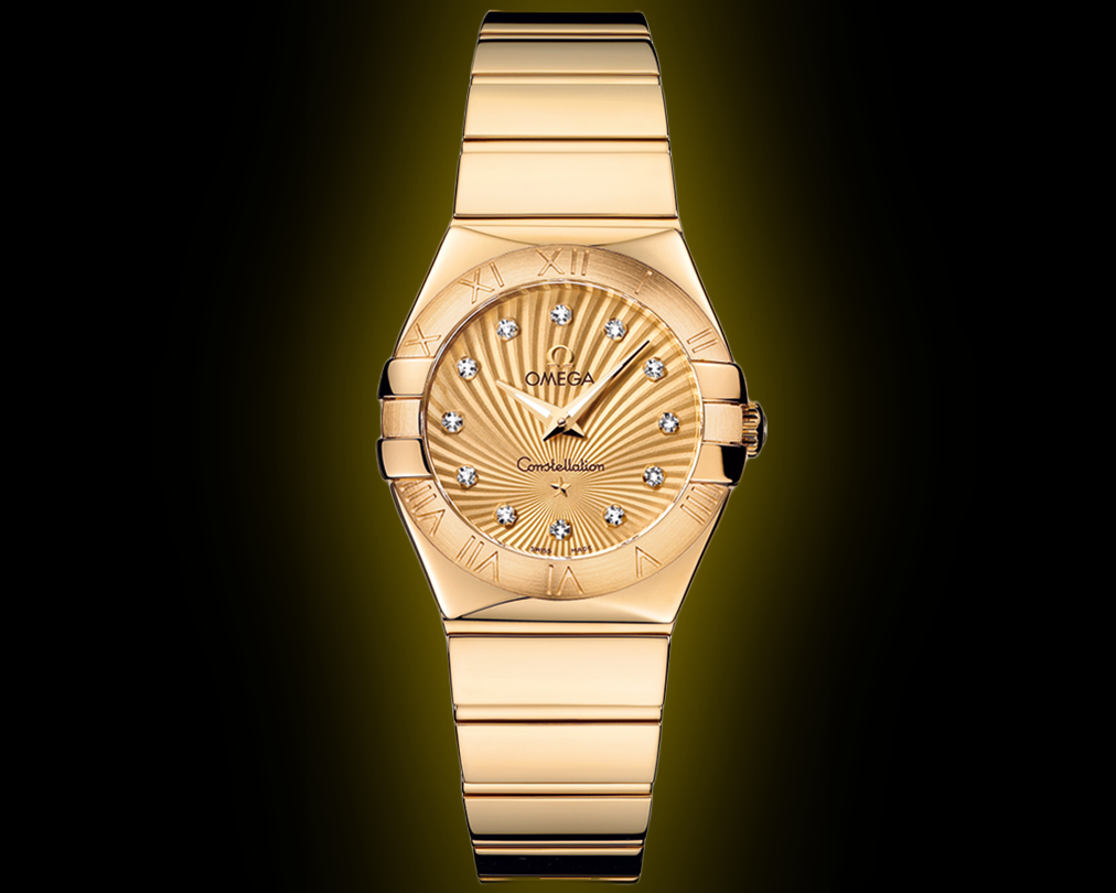 Omega Constellation Quartz 27 Polished Yellow Gold / Champagne Supernova
