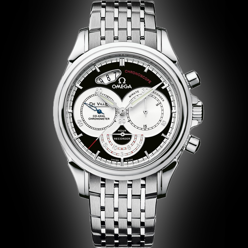Omega De Ville 41 4550.50 Black Dial, Chronoscope Stainless Steel, 41.0 ...
