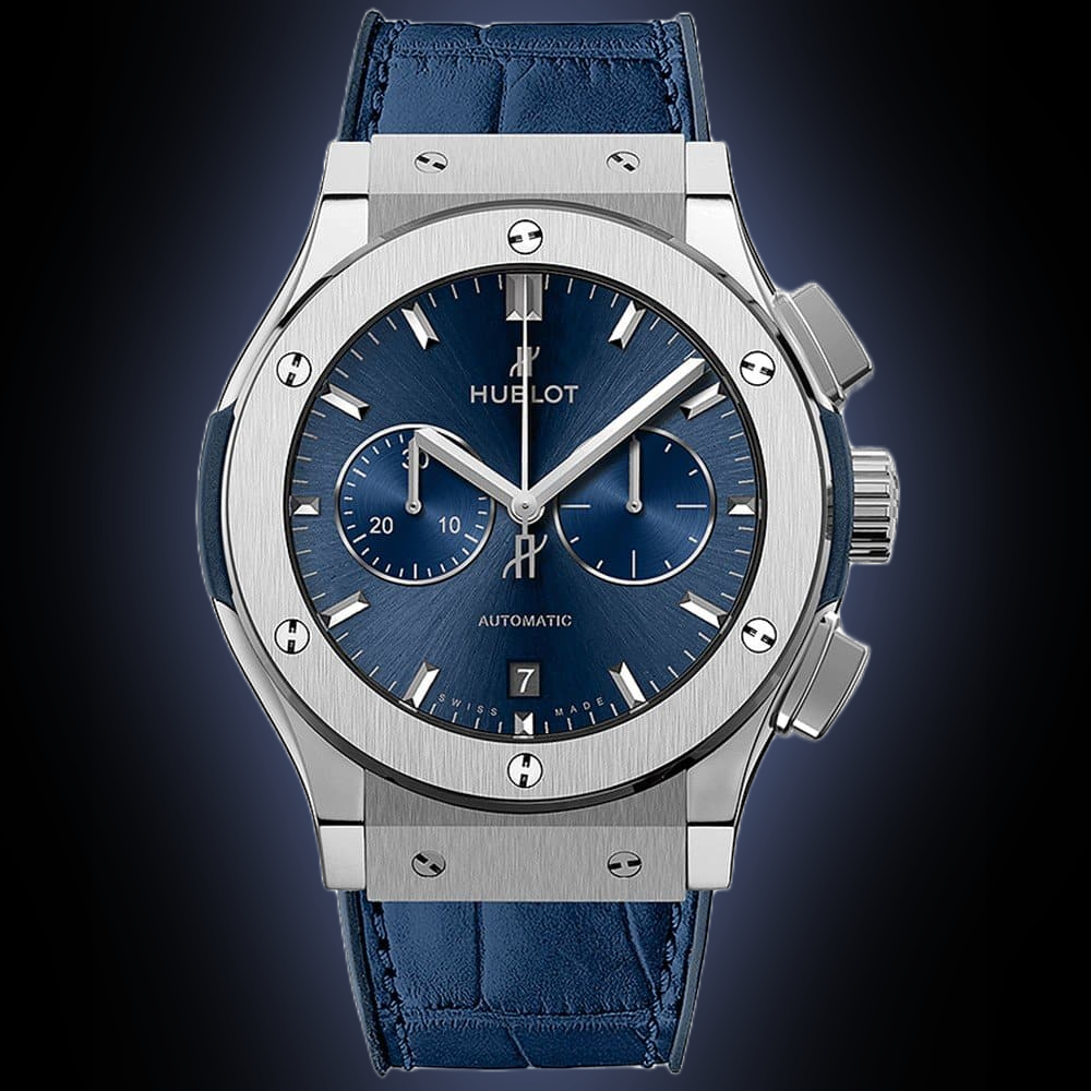 Hublot Classic Fusion 541.NX Blue Dial, Titanium, 42.0 mm, Chronograph