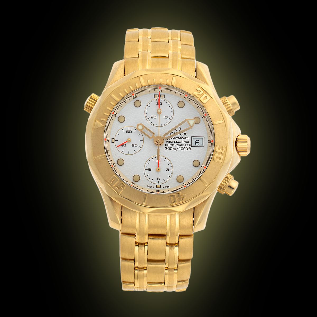 Omega Seamaster Diver 300M 2196.20 Silver Dial, Yellow Gold, 41.5 mm ...