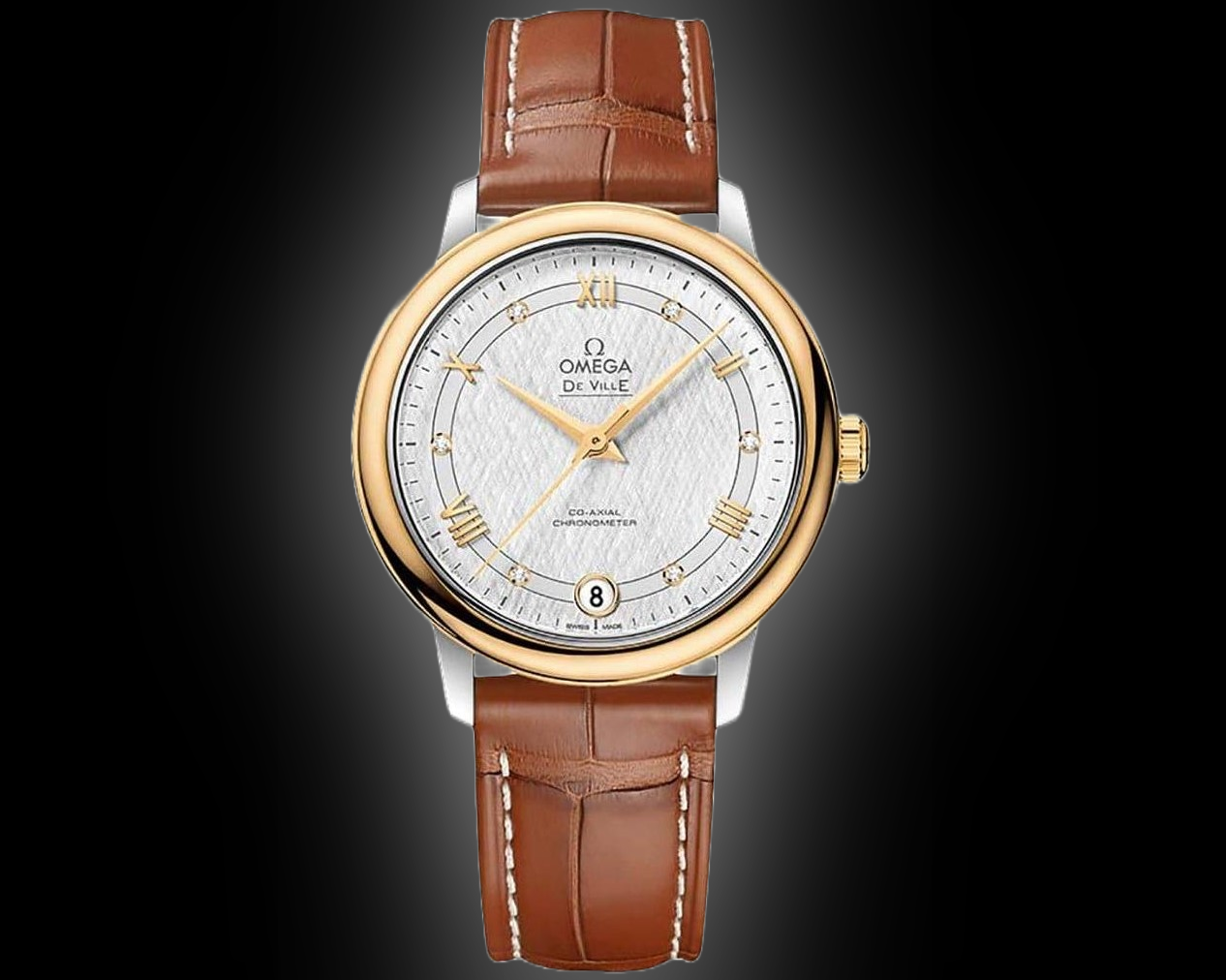 Omega De Ville Prestige 424.23 Silver Dial, Yellow Gold, 32.7 mm, Co-Axial