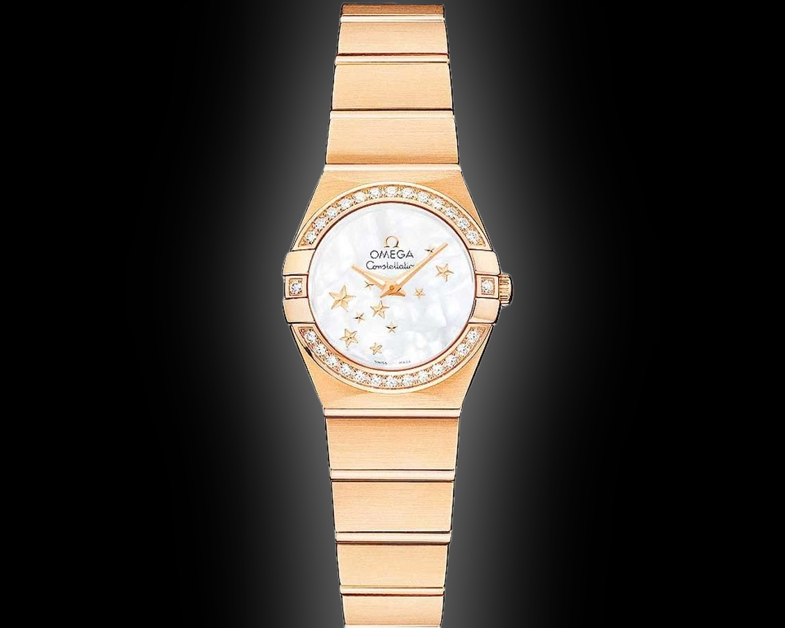 Omega Constellation 24 123.55 White Dial, Red Gold, 24.0 mm, MOP Stars