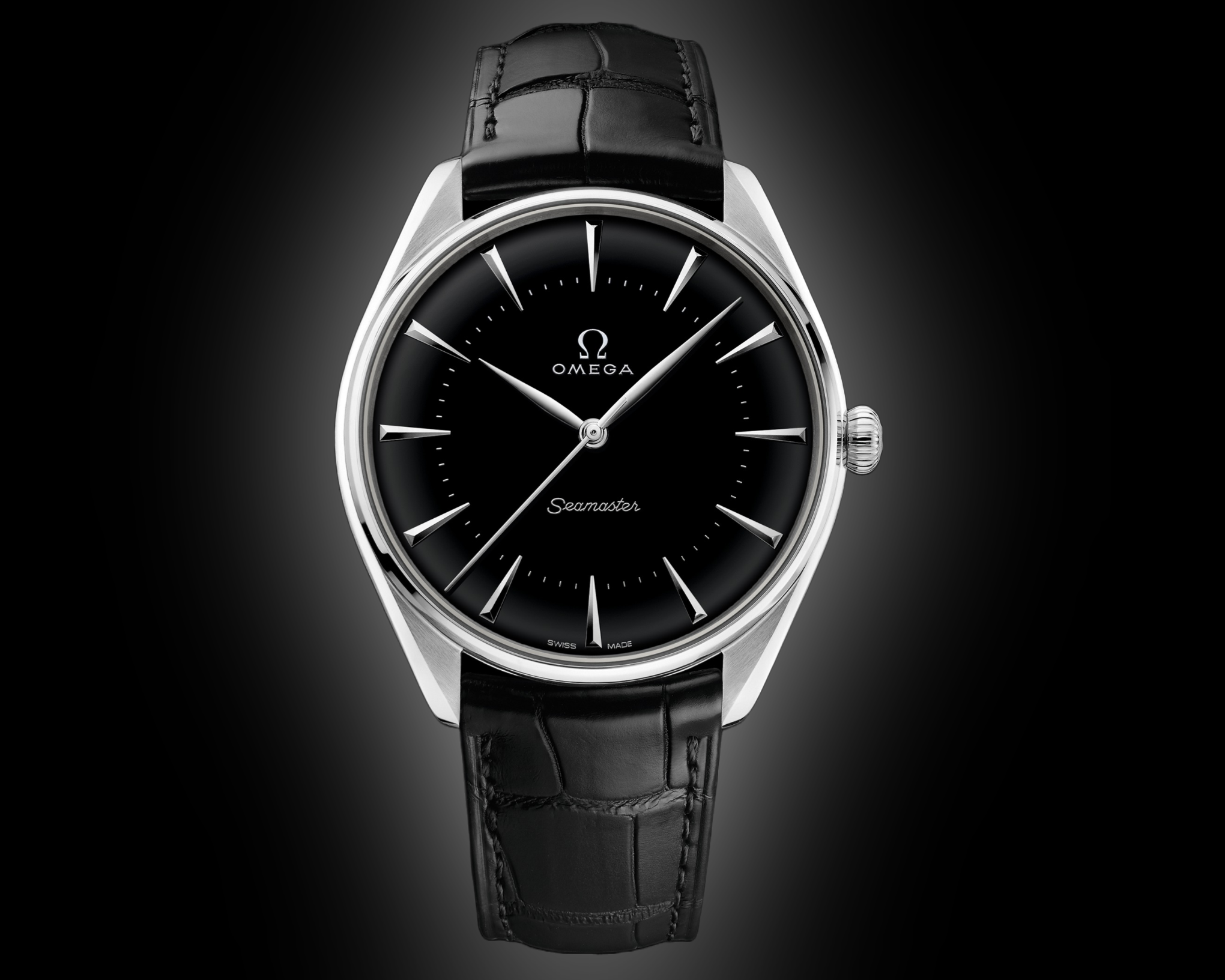 Omega Seamaster Heritage Models 522.93 Black Dial, Platinum, 39.5 mm, Olympic Official Timekeeper