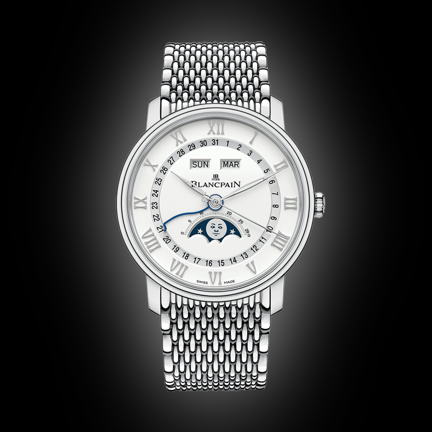 Blancpain Villeret 6654 White Dial, Steel, 40.0 mm, Self Winding