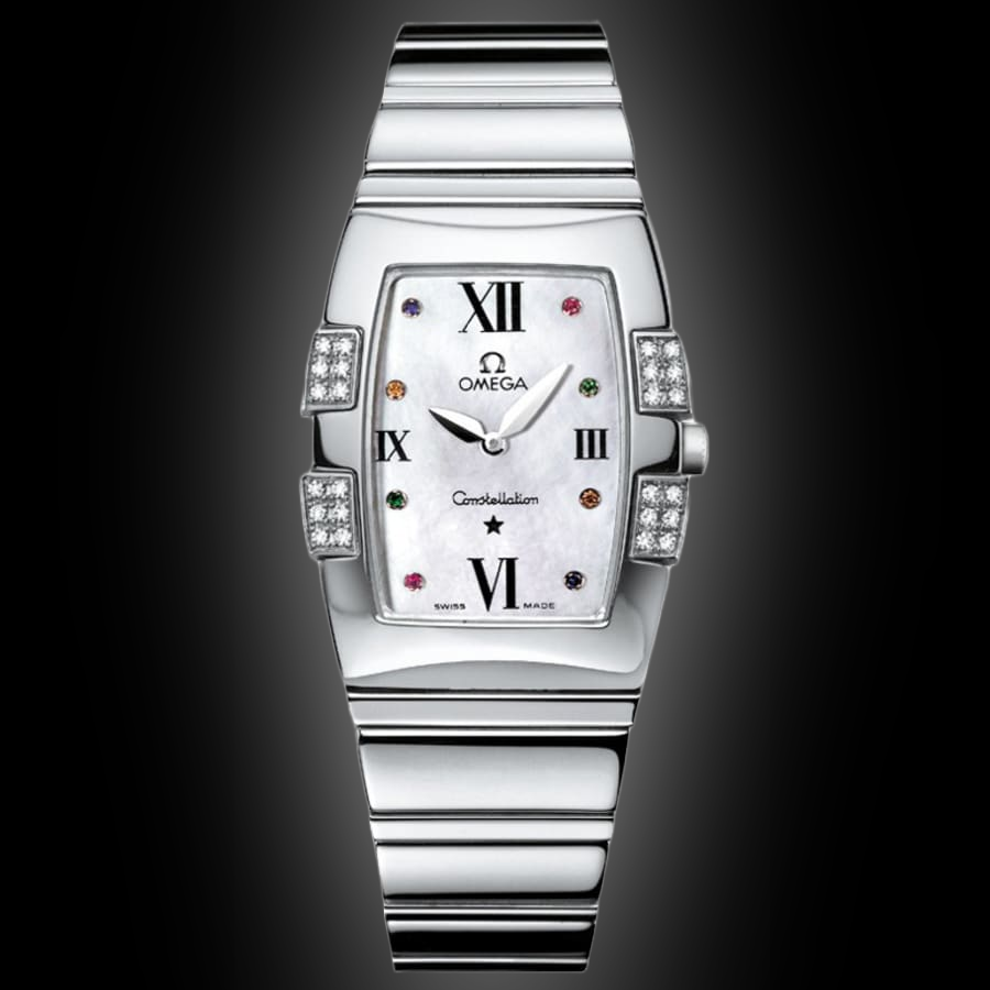 Omega Constellation Quadrella 1586 White Mother of Pearl Dial ...