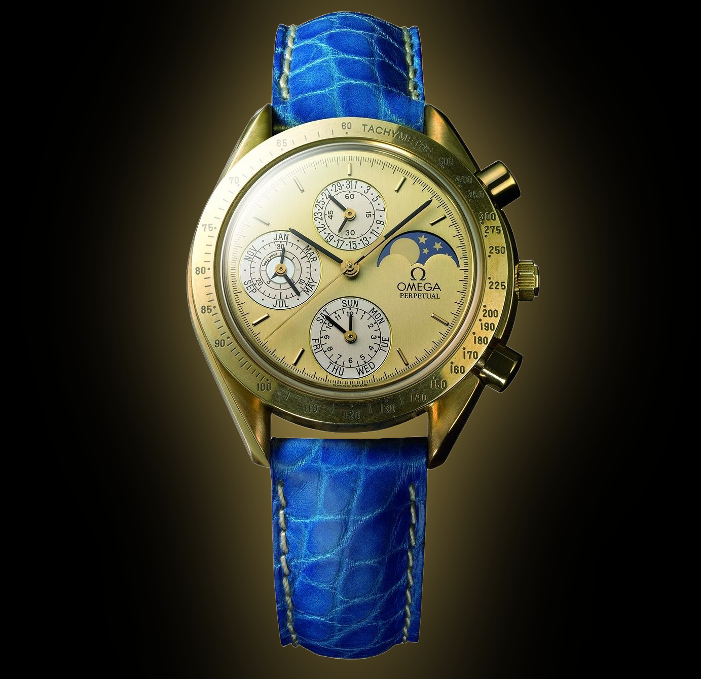 Omega Speedmaster Perpetual Calendar Yellow Gold 3650.1