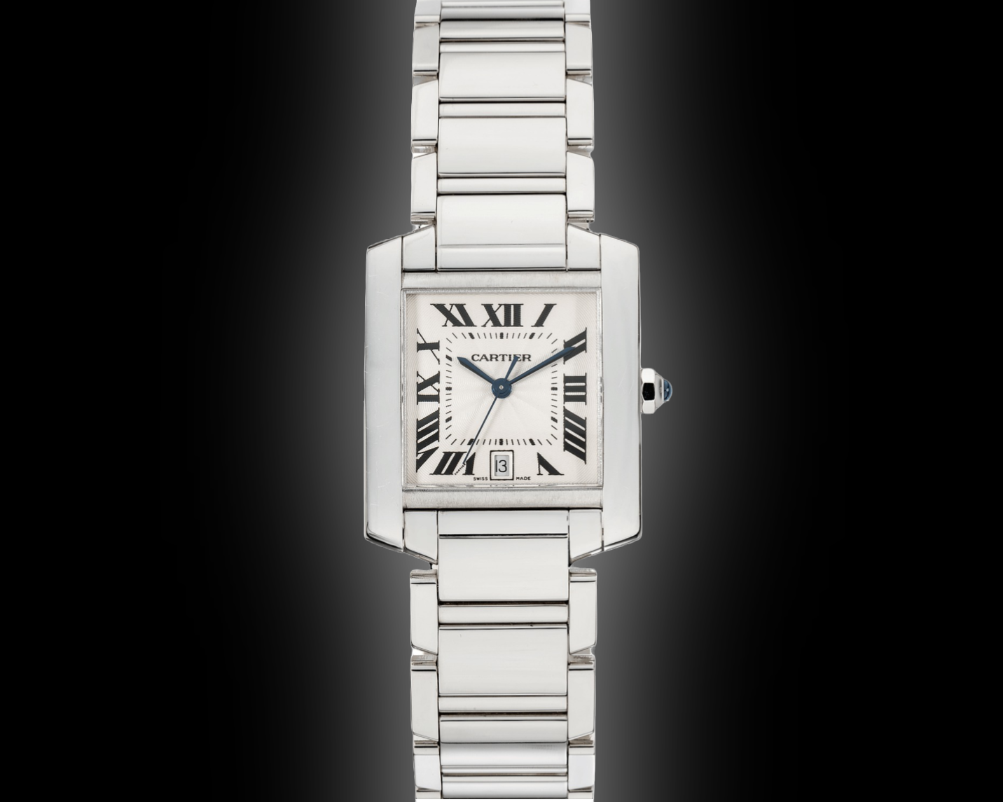 Cartier Tank Française W500 Silver Dial, Polished 18kt White Gold, 28.0 ...