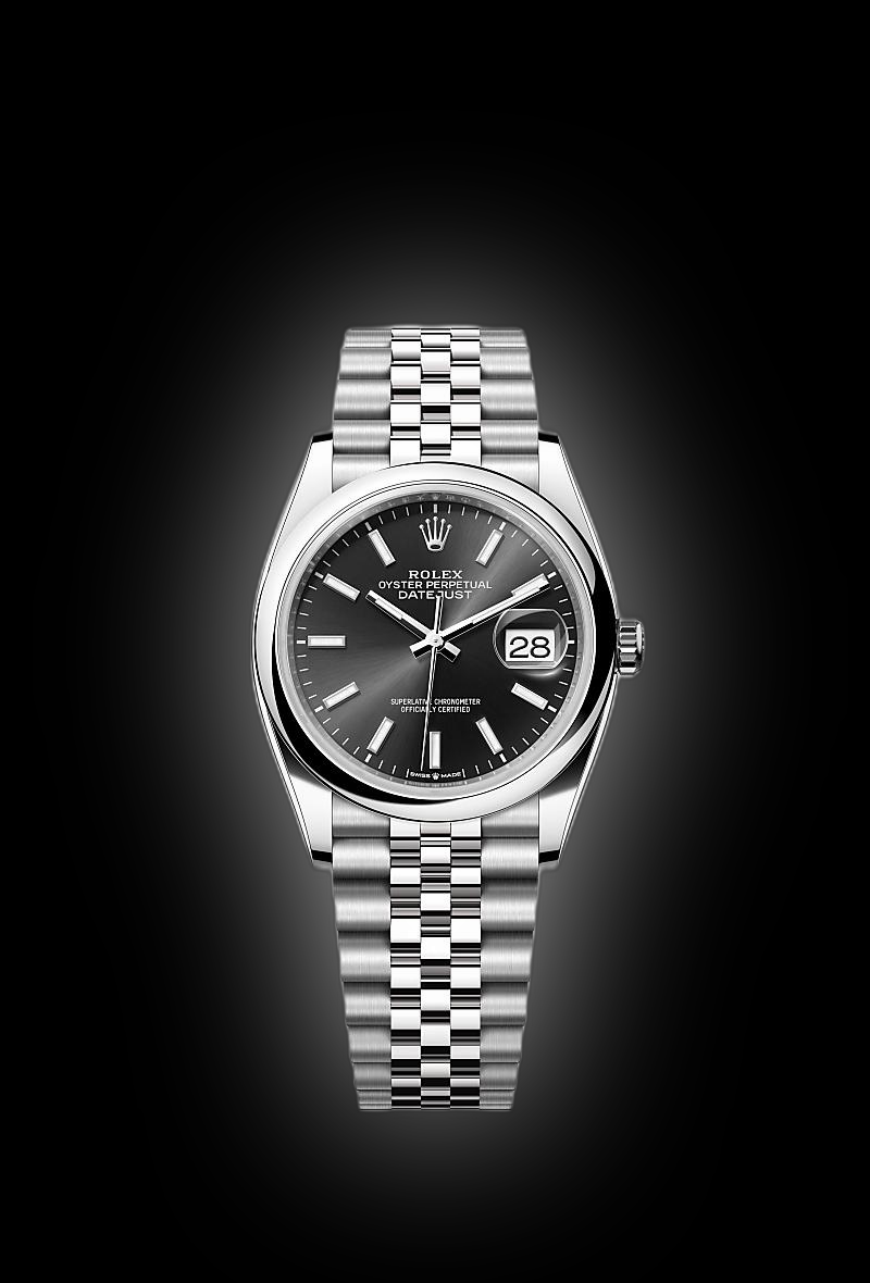 Rolex Datejust 36 126200 Bright Black Dial, Oystersteel, 36.0 mm, Automatic