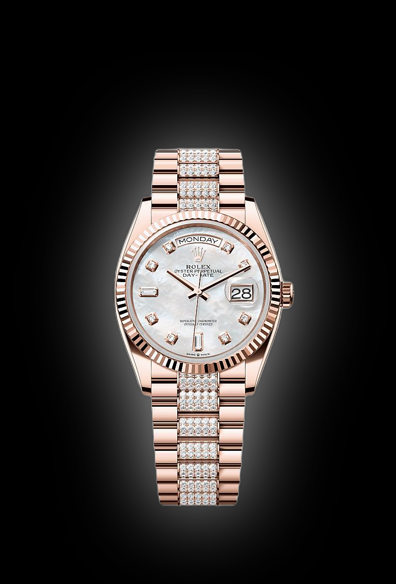 Rolex Day-Date 36 128235 Mother-Of-Pearl Dial, Rose Gold, 36.0 mm ...