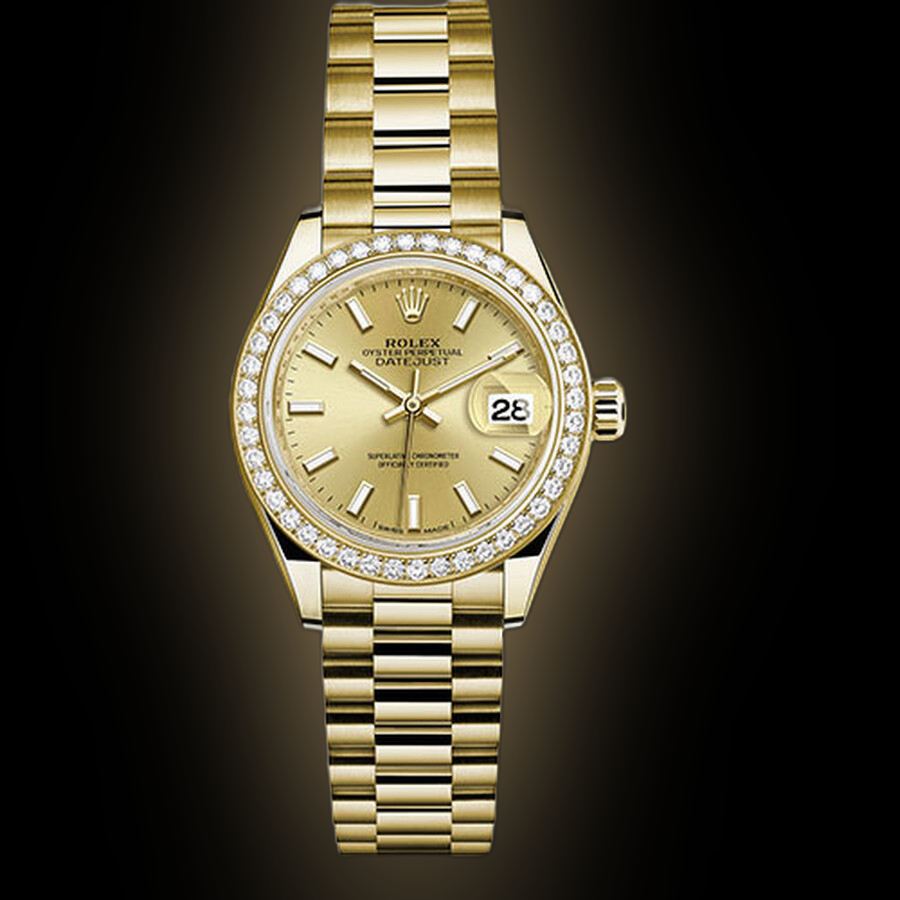 Rolex Lady-Datejust 279138 Champagne Dial, 18 Carat Yellow Gold, 28.0 ...