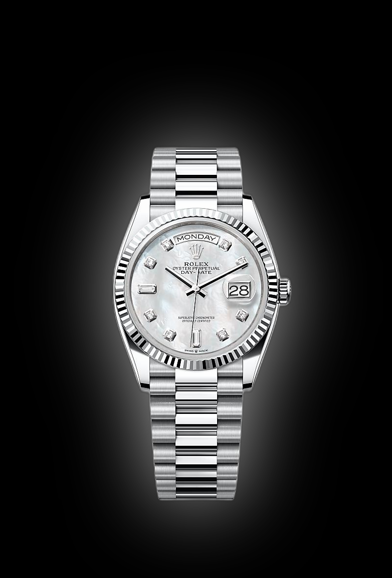 Rolex Day-Date 36 128236 White Dial, Platinum, 36.0 mm, 100.0 m