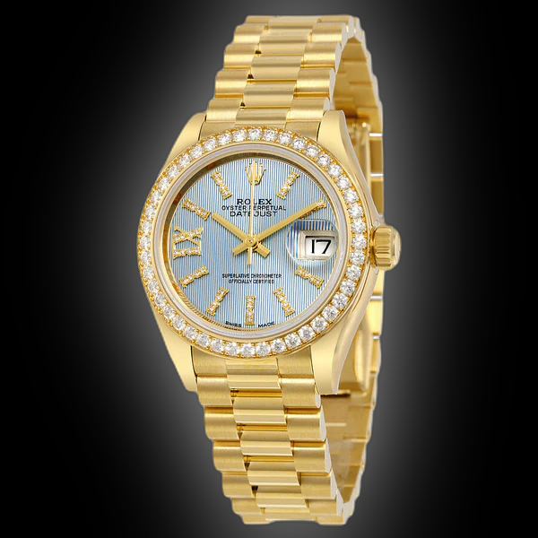 Rolex Lady-Datejust 28 279138 Cornflower Dial, Yellow Gold, 28.0 mm ...