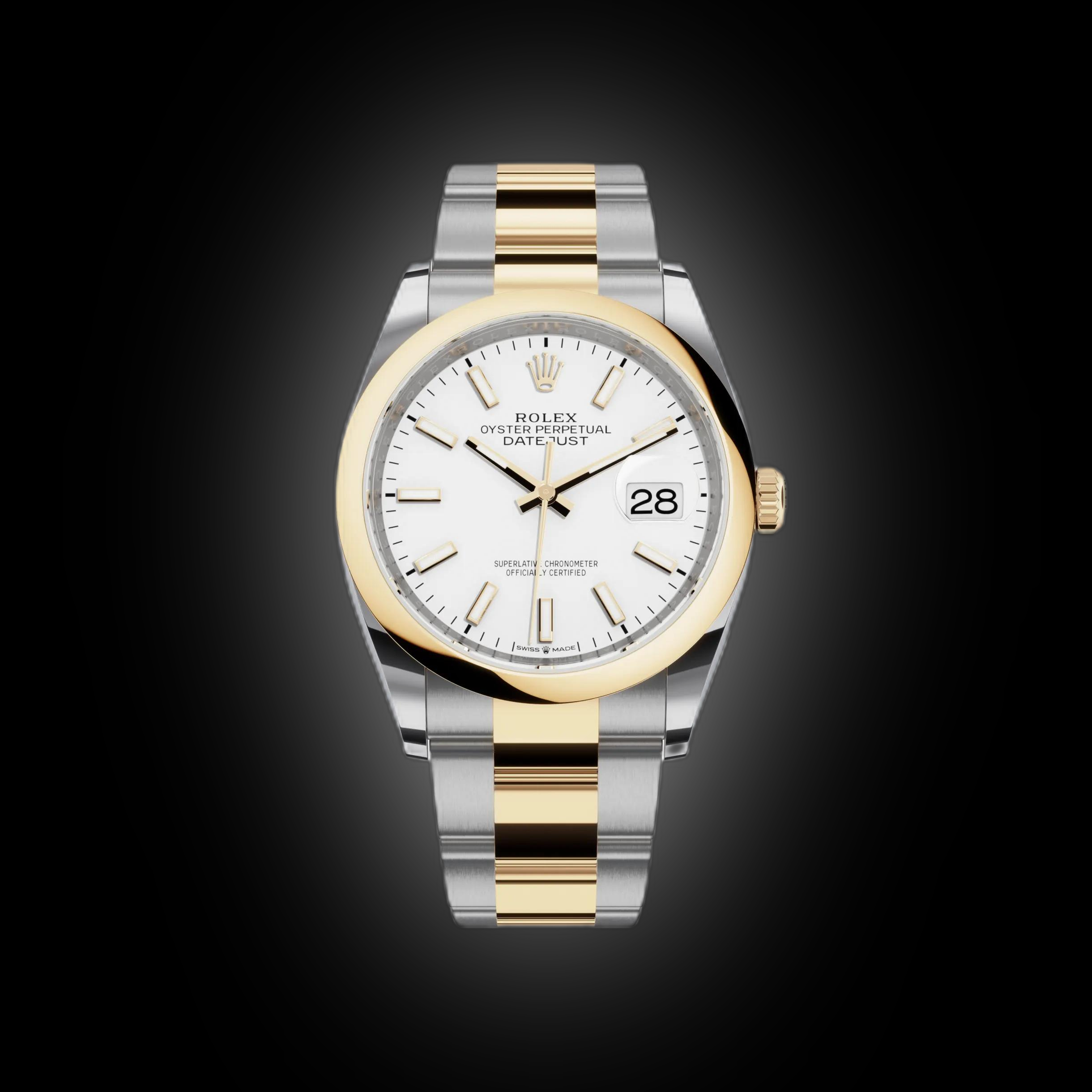 Rolex Datejust 36 126203 White Dial, Yellow Rolesor, 36.0 mm, 70.0 hours