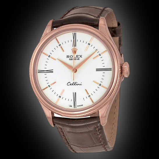 Rolex Cellini 50505 White Dial, 18kt Everose Gold, Self Winding, Men's ...