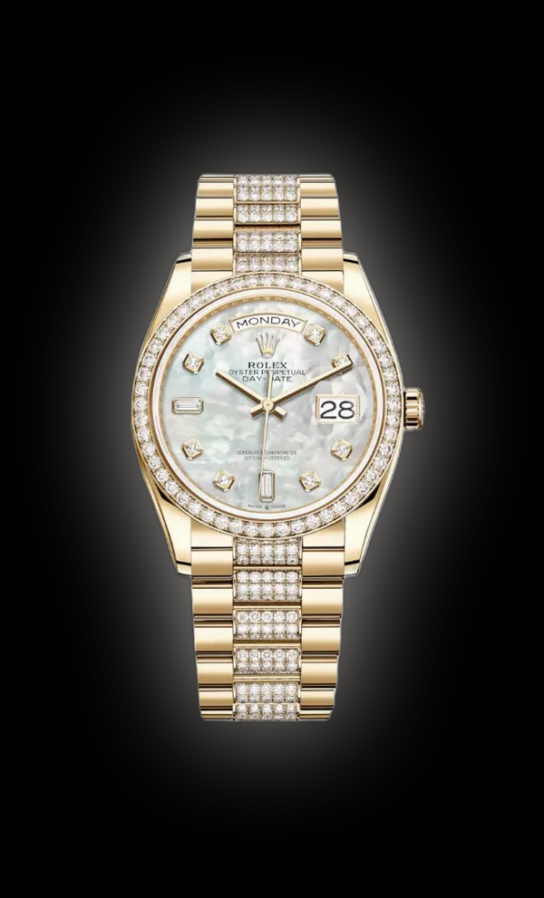 Rolex Day-Date 36 128348 Mother of Pearl Dial, 18kt Yellow Gold, Analog ...