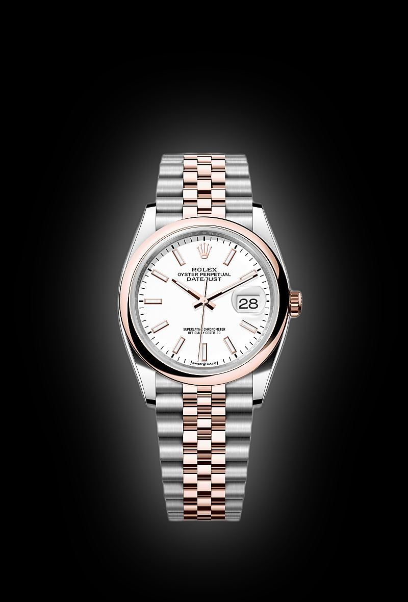 Rolex Datejust 36 126201 White Dial, Everose Gold, 36.0 mm, Automatic