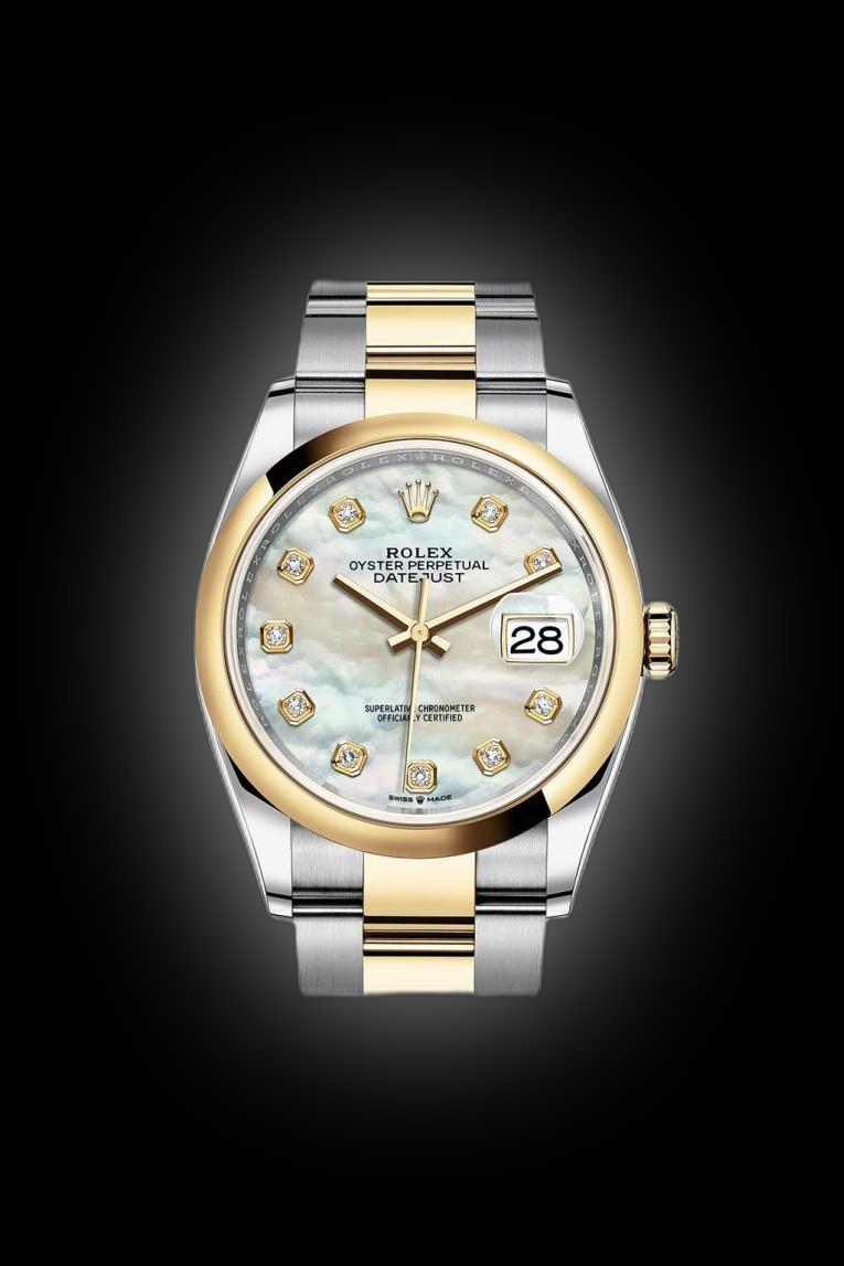 Rolex Datejust 36 126203 Mother of Pearl Dial, 18kt Yellow Gold, Oyster ...