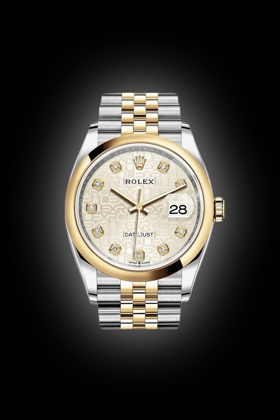 Rolex Datejust 36 126203 Silver Dial, 18kt Yellow Gold, 36.0 mm ...