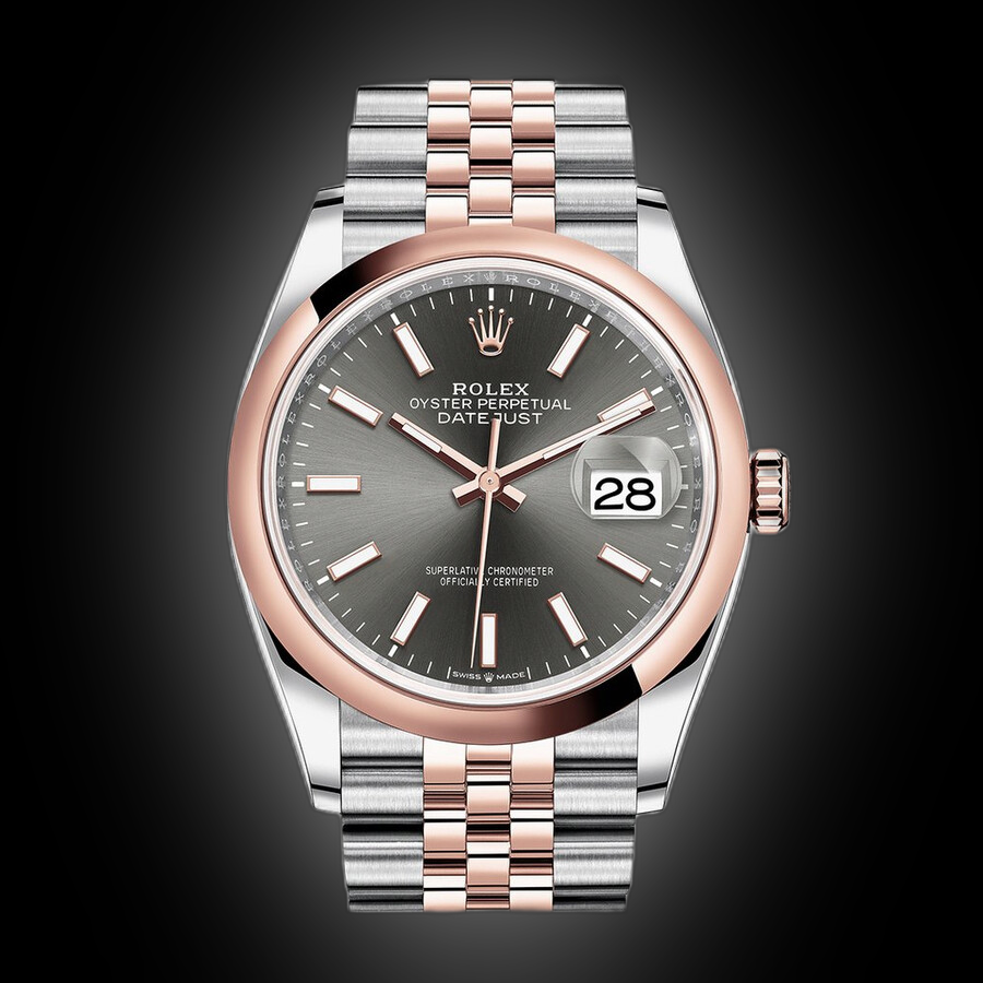 Rolex Datejust 36 126201 Dark Rhodium Dial, 18k Everose Gold, 36.0 mm ...