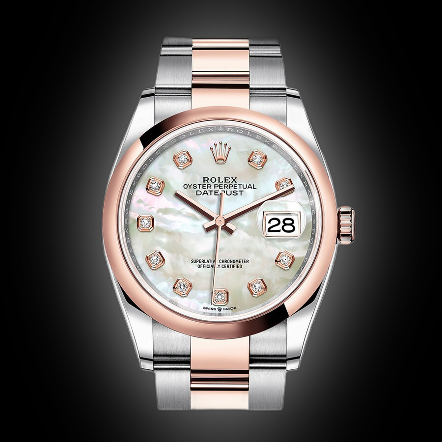 Rolex Datejust 36 126201 Mother of Pearl Dial, 18kt Everose Gold ...