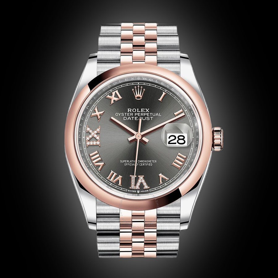Rolex Datejust 36 126201 Dark Rhodium Dial, 18kt Everose Gold, Date ...