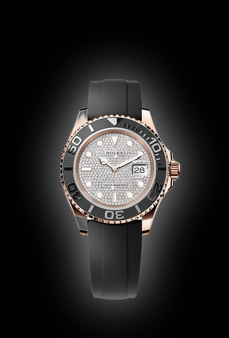 Rolex Yacht-Master 40 126655 Diamond-Paved Dial, 18 kt Everose Gold, 40 ...