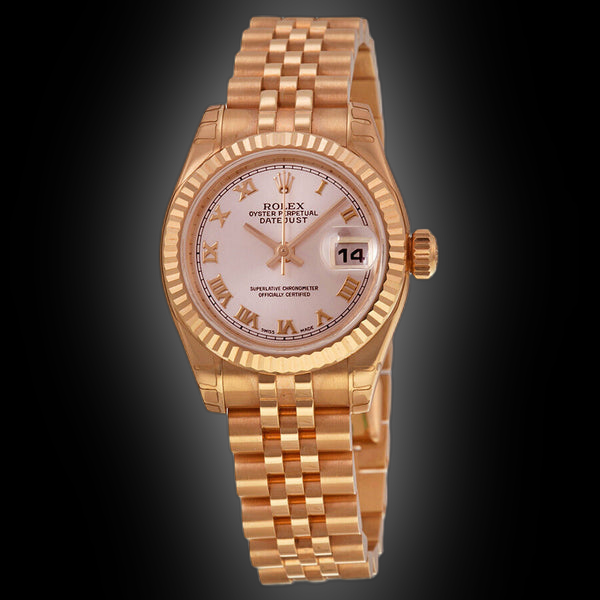 Rolex Lady-Datejust 26 179175 Champagne Dial, 18kt Pink Gold, 26.0 mm ...
