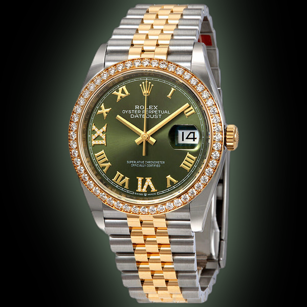 Rolex Datejust 126283 Olive Green Dial, 18kt Yellow Gold, 36.0 mm ...