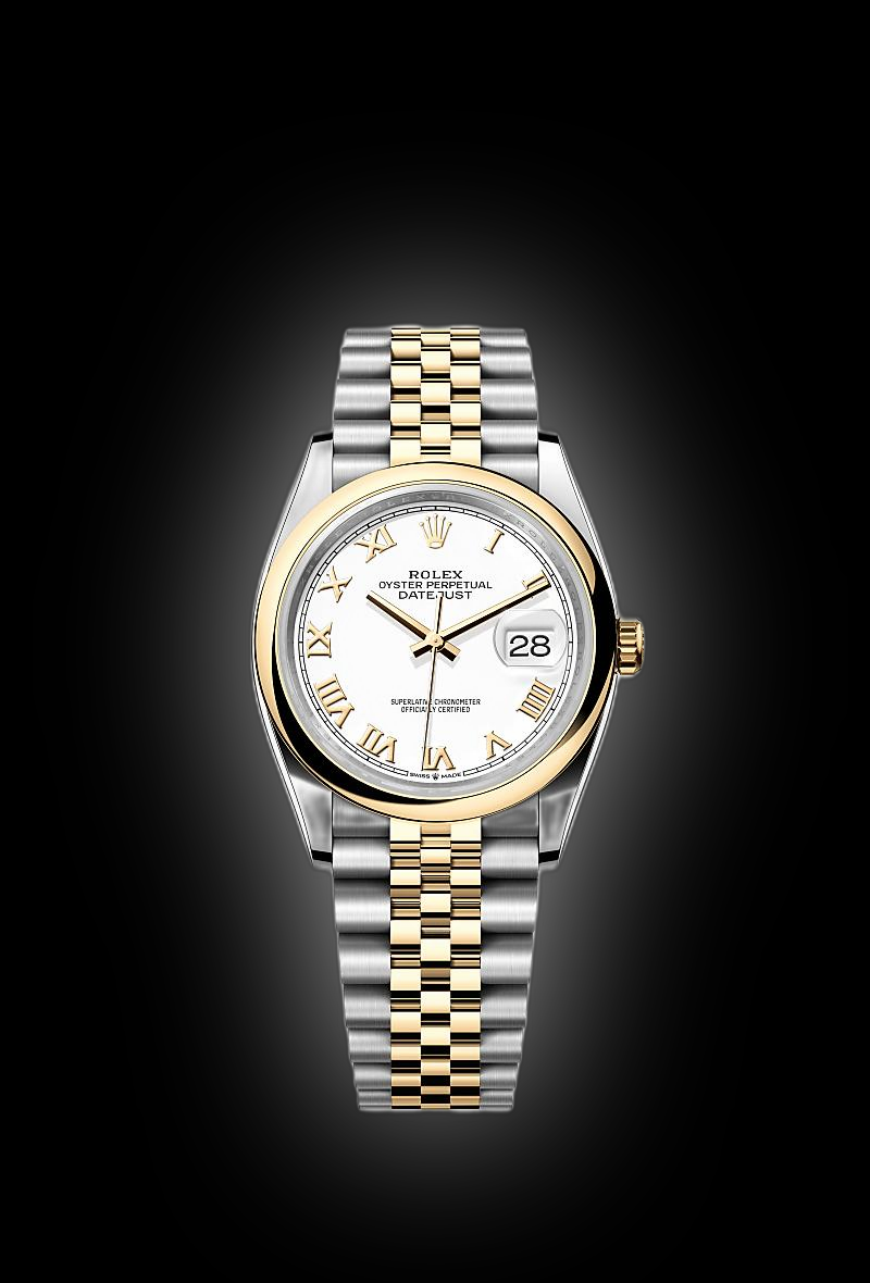 Rolex Datejust 36 126203 White Dial, Yellow Rolesor, 36.0 mm, 100.0 m