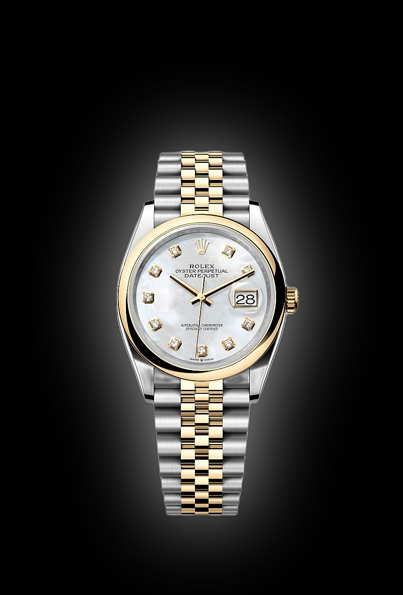 Rolex Datejust 36 126203 White Mother-Of-Pearl Dial, Yellow Rolesor, 36 ...