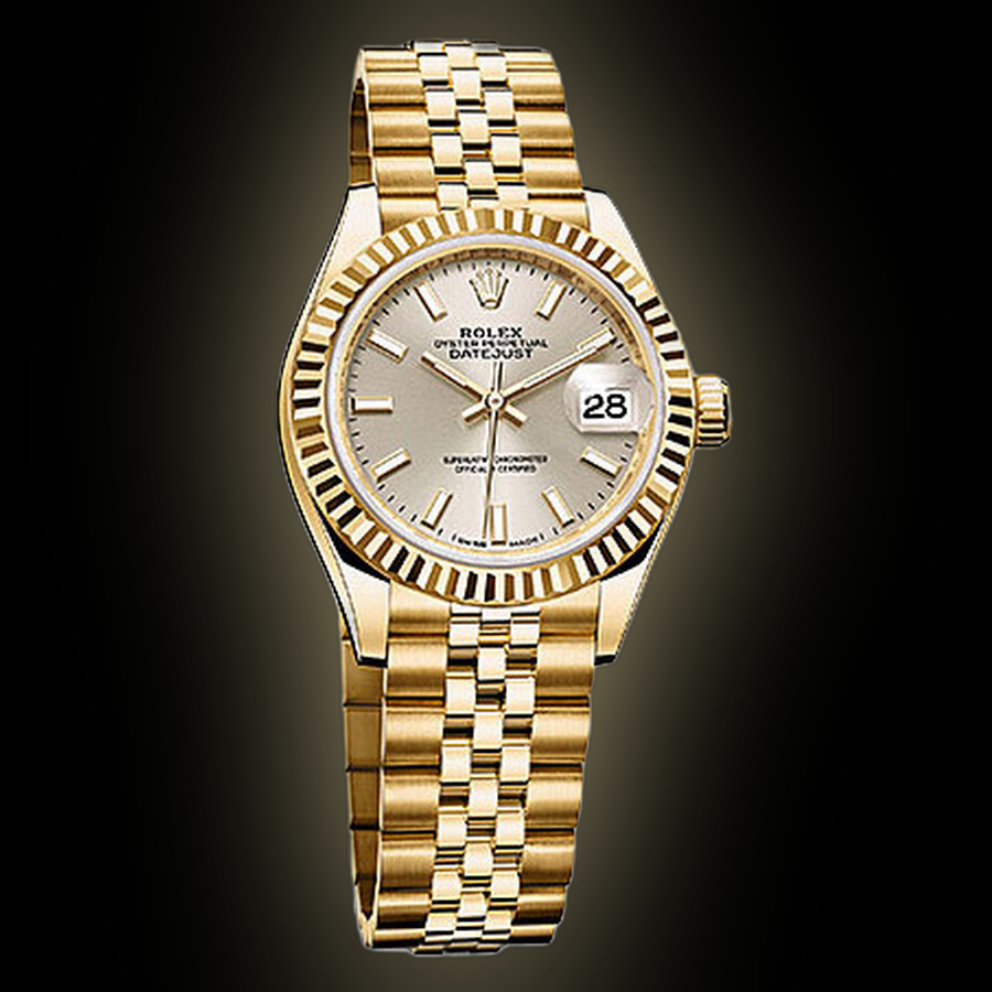 Rolex Lady-Datejust 28 279178 Silver Dial, 18kt Yellow Gold, 28.0 mm ...