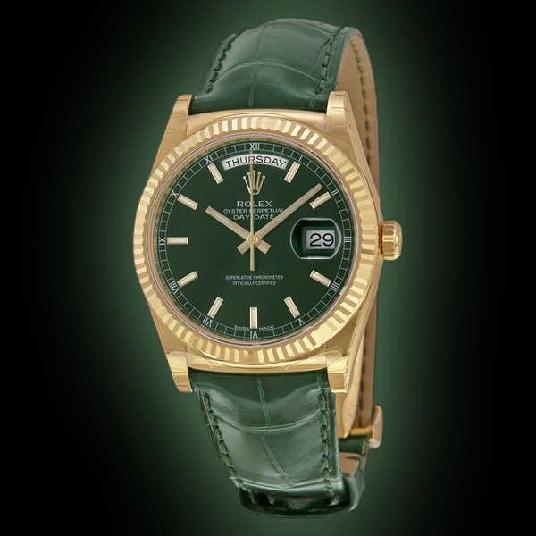 Rolex Day-Date 118138 Green Dial, 18kt Yellow Gold, 36.0 mm, Automatic ...