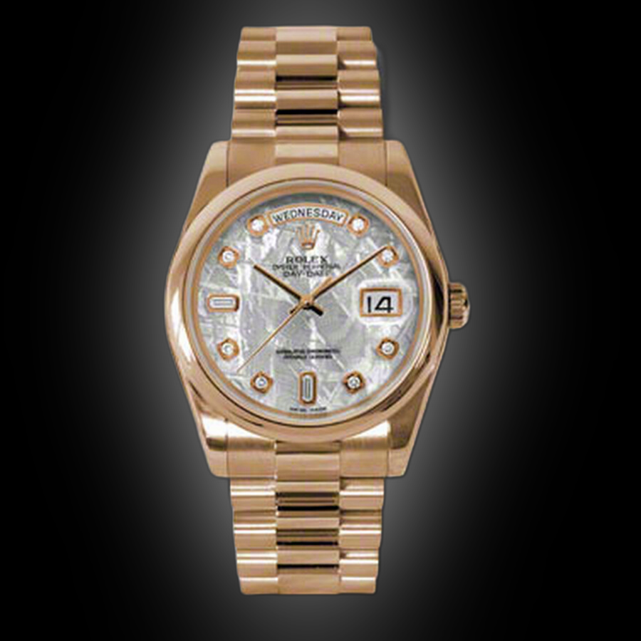 Rolex Day-Date 18kt Everose Gold Meteorite | Coveted