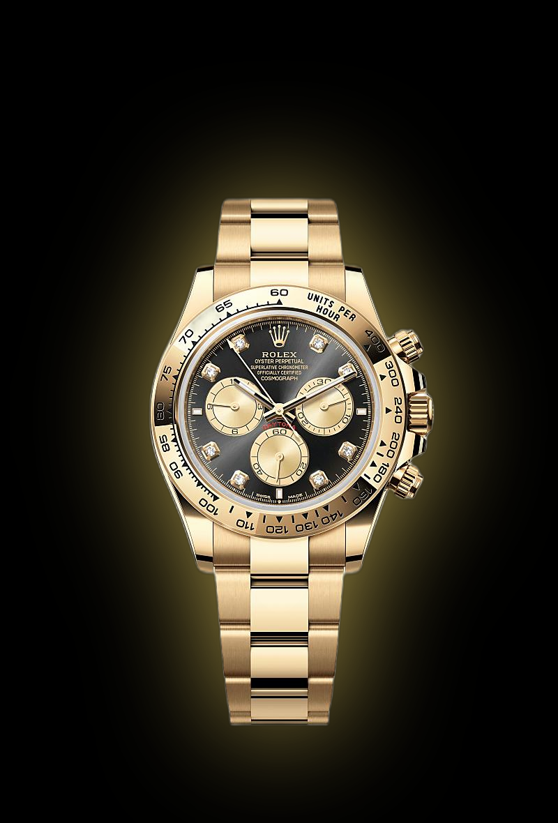 Rolex Cosmograph Daytona 40 126508 Bright Black Dial, 18 kt Yellow Gold ...