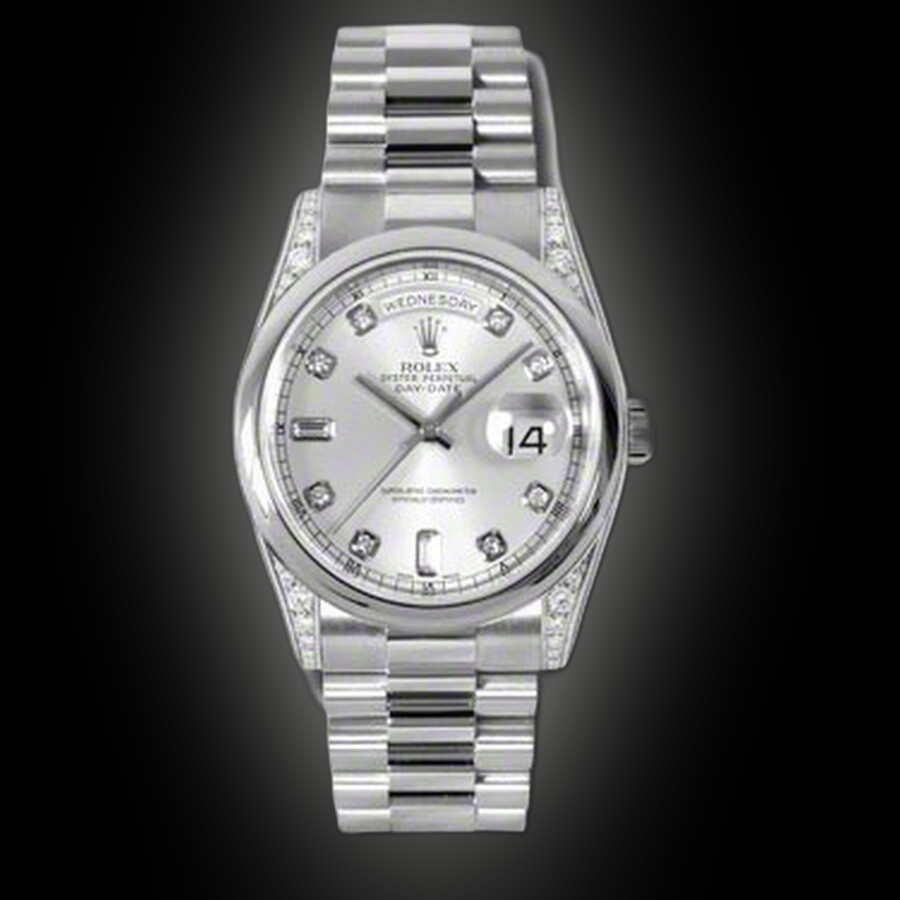 Rolex Day-Date 118296 Silver Dial, Platinum, President, Automatic Men's ...