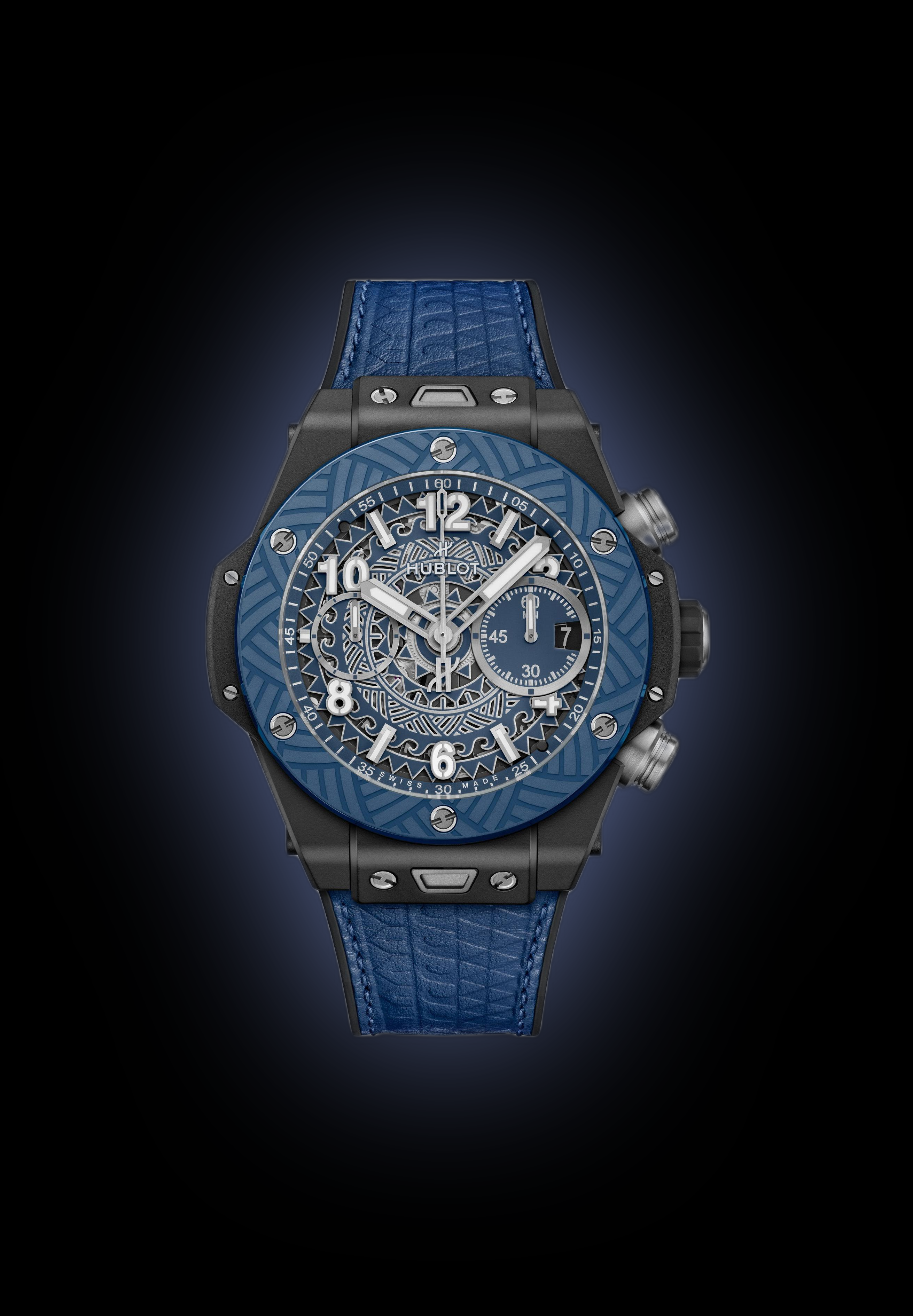 Hublot Big Bang Unico 441.CL Blue Dial, Microblasted Black Ceramic, 42. ...