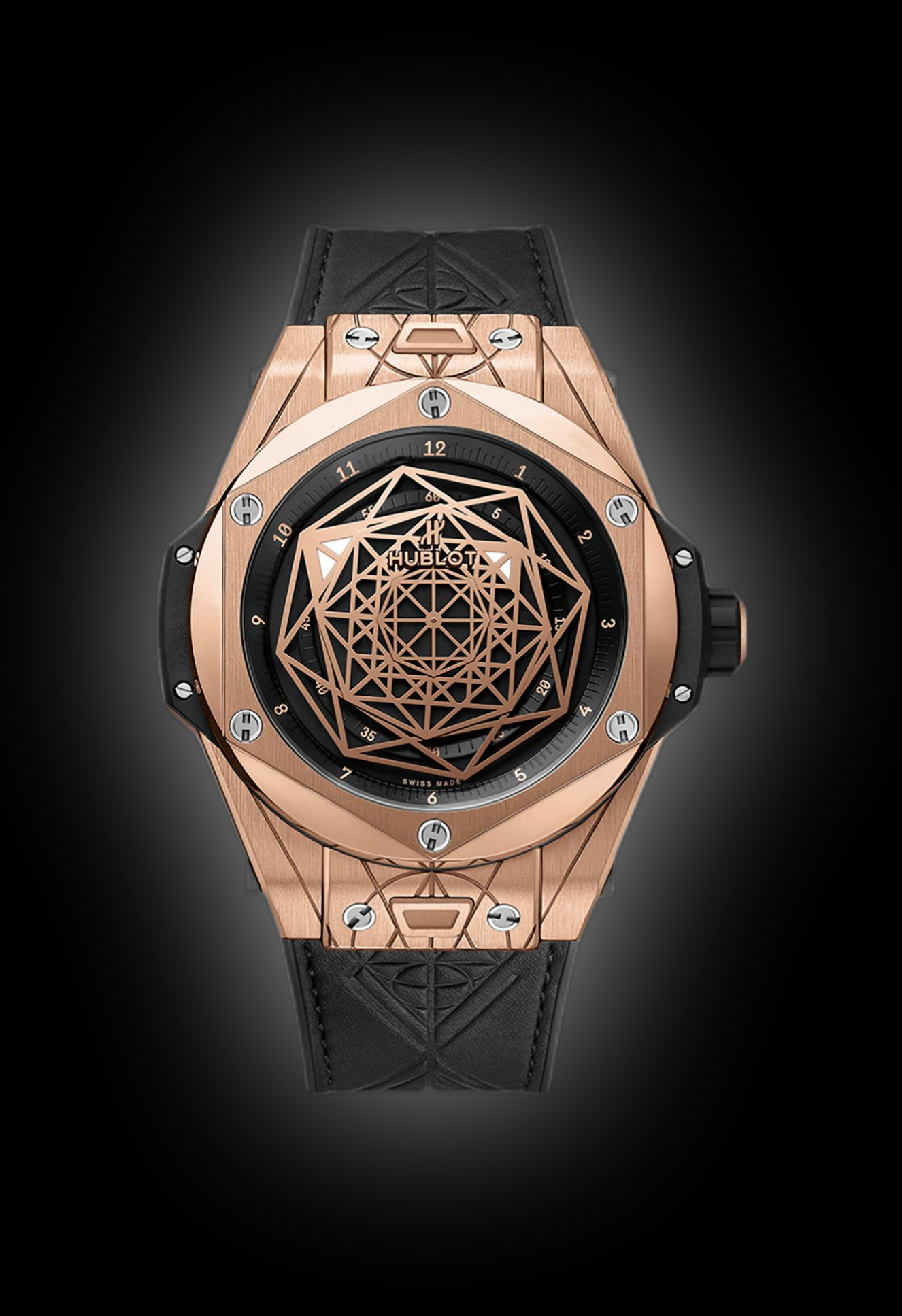 Hublot Big Bang Sang Bleu 415.OX Black Dial, 18k King Gold, 45.0 mm ...