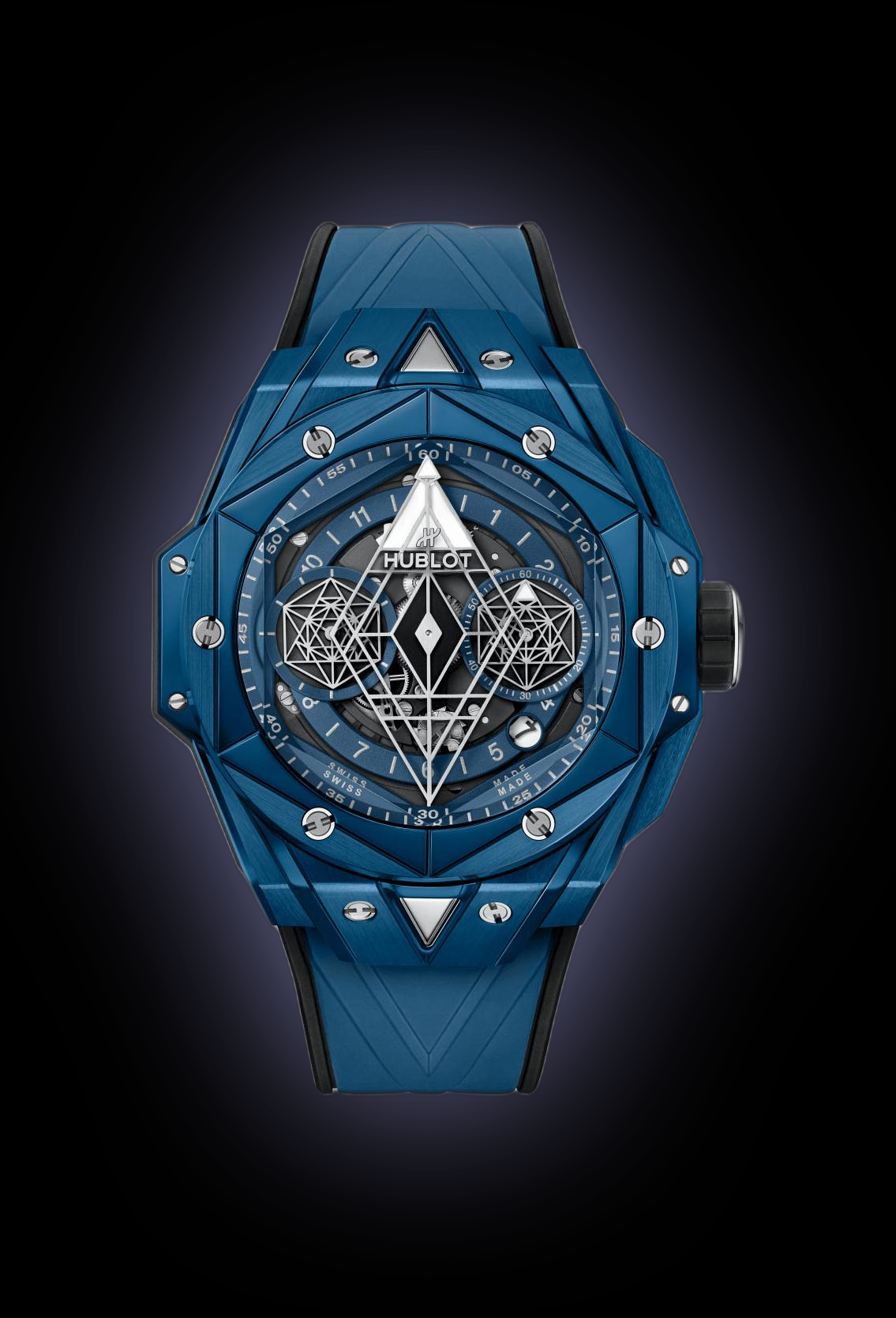 Hublot Big Bang 418.EX Blue Dial, 45.0 mm, Self Winding, Rubber