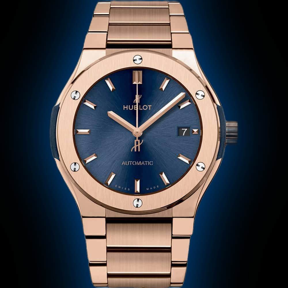 Hublot Classic Fusion 568.OX.7180.OX Blue Dial, 18kt King Gold, 38.0 mm ...