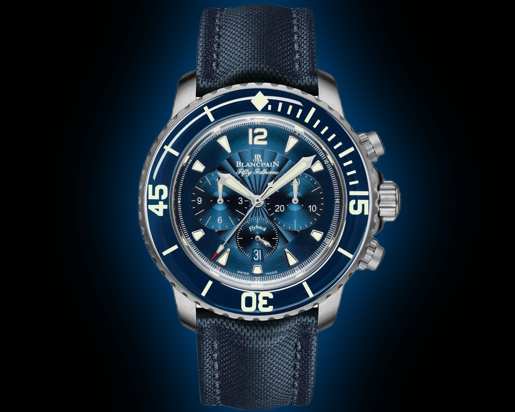 Blancpain Fifty Fathoms 5085 Blue Dial, Steel, 45.0 mm, Chronographe