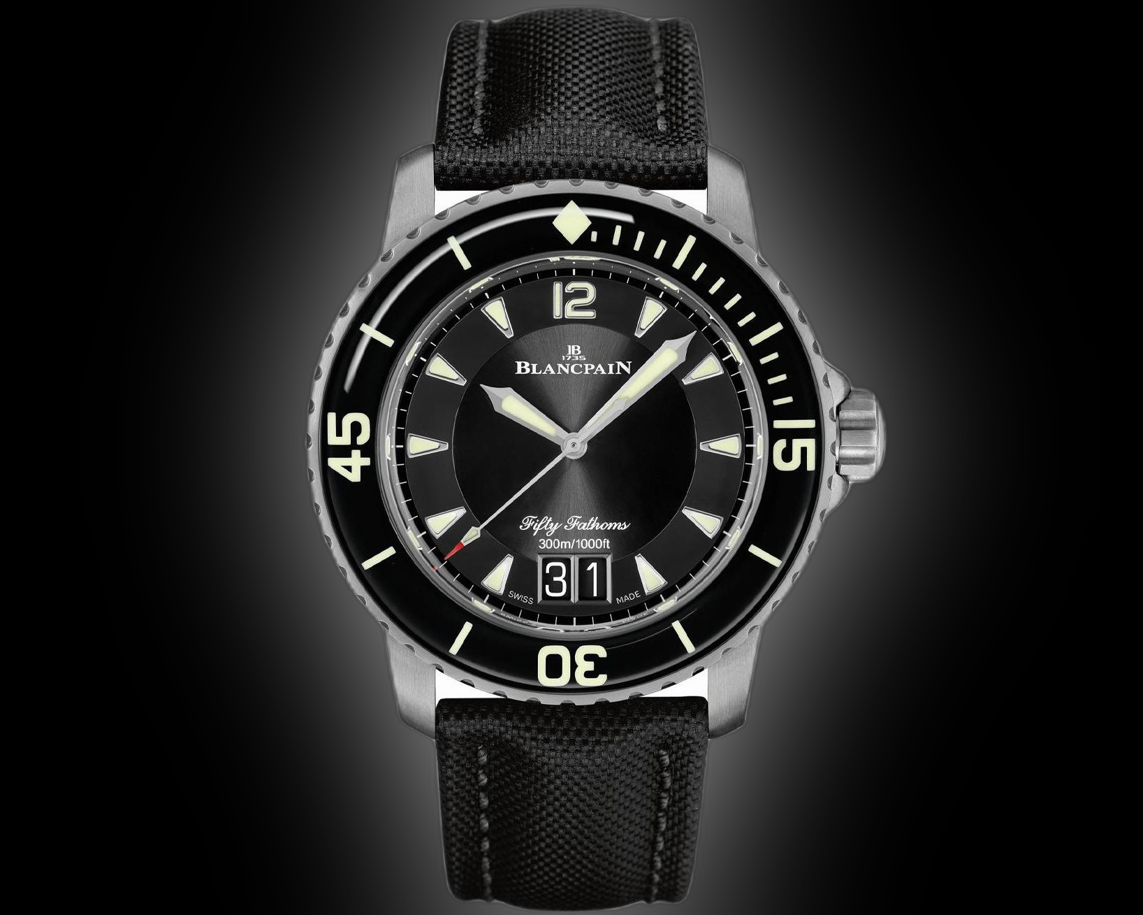Blancpain Fifty Fathoms 5050 Black Dial, Titanium, 45.0 mm, Grande