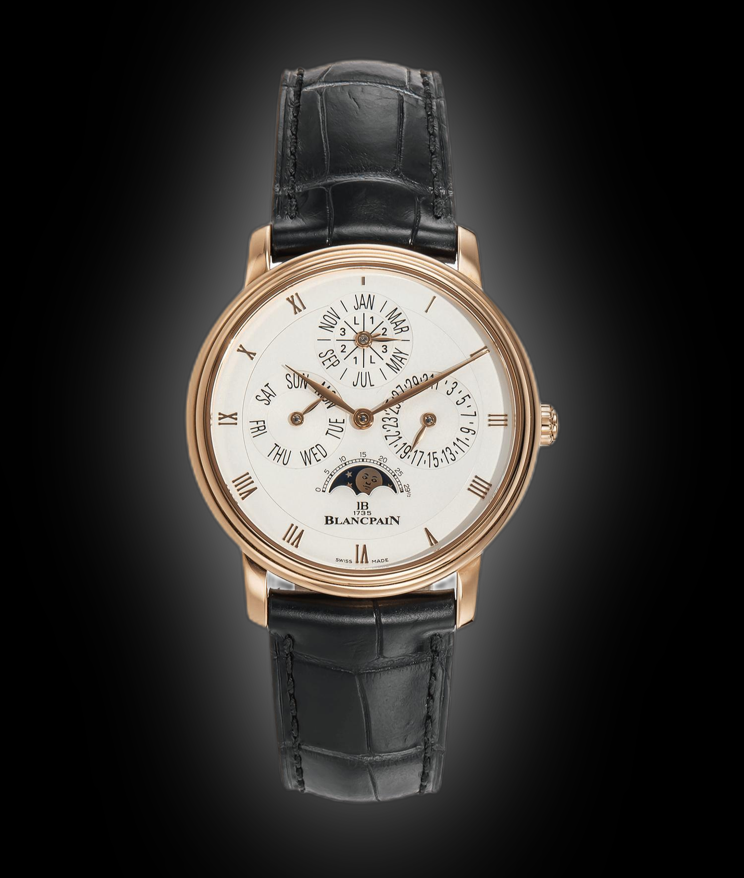 Blancpain Villeret 6057 Silver Dial, 18kt Rose Gold, 38.0 mm, Perpetual ...