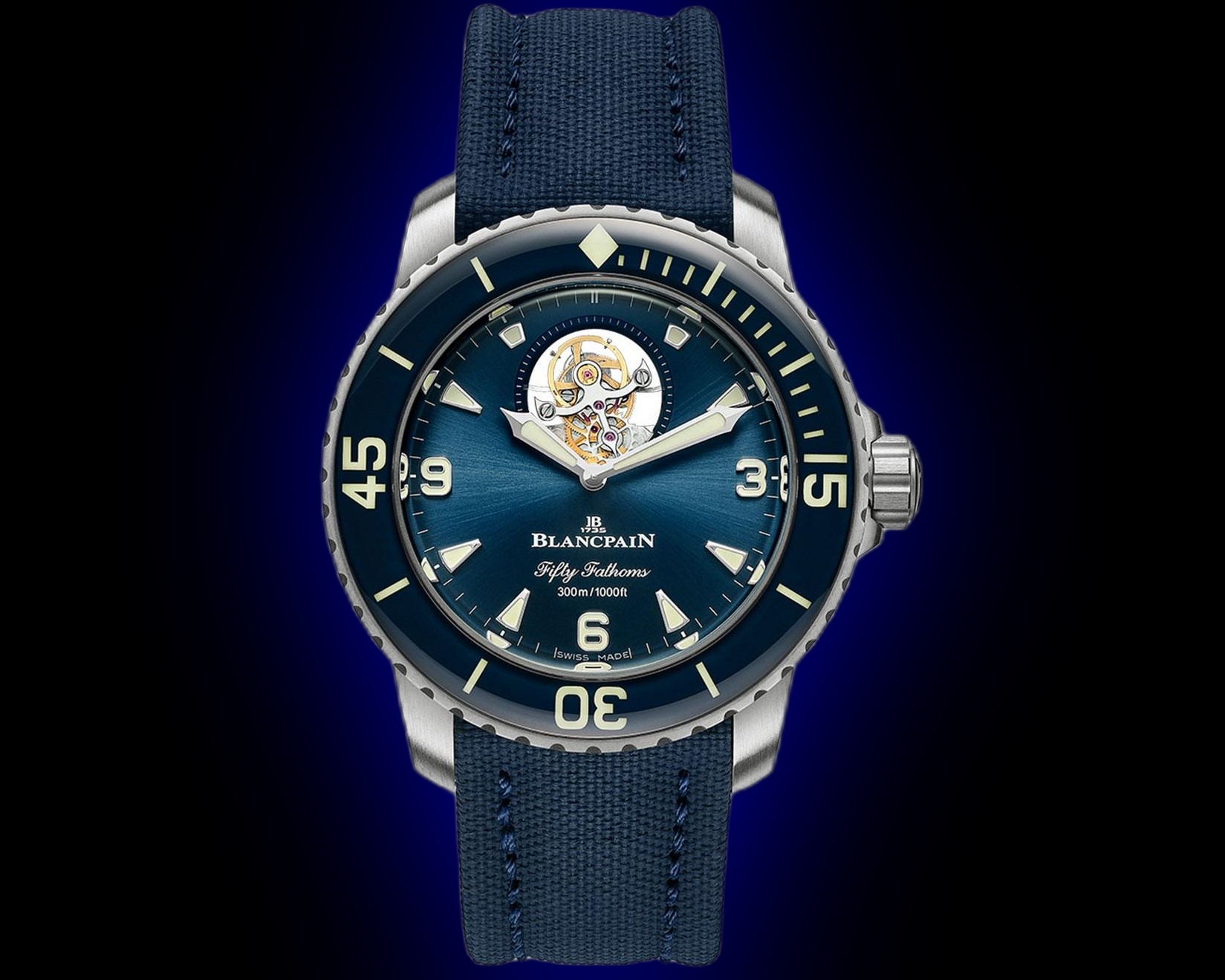 Blancpain Fifty Fathoms 5025 Blue Dial, Titanium, 45.0 mm, 8 Jours