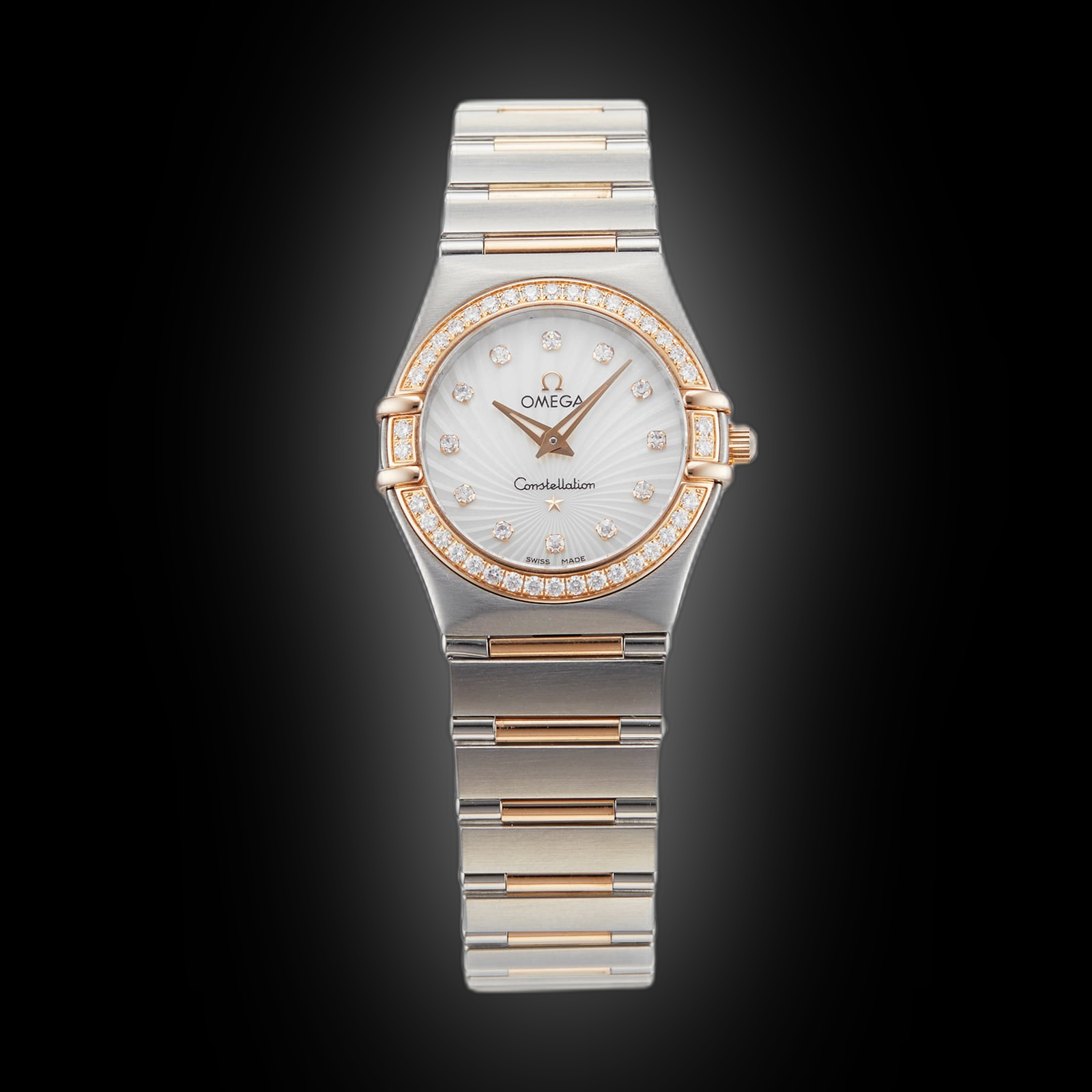 Omega Constellation Quartz 25.5 Red Gold / Diamond