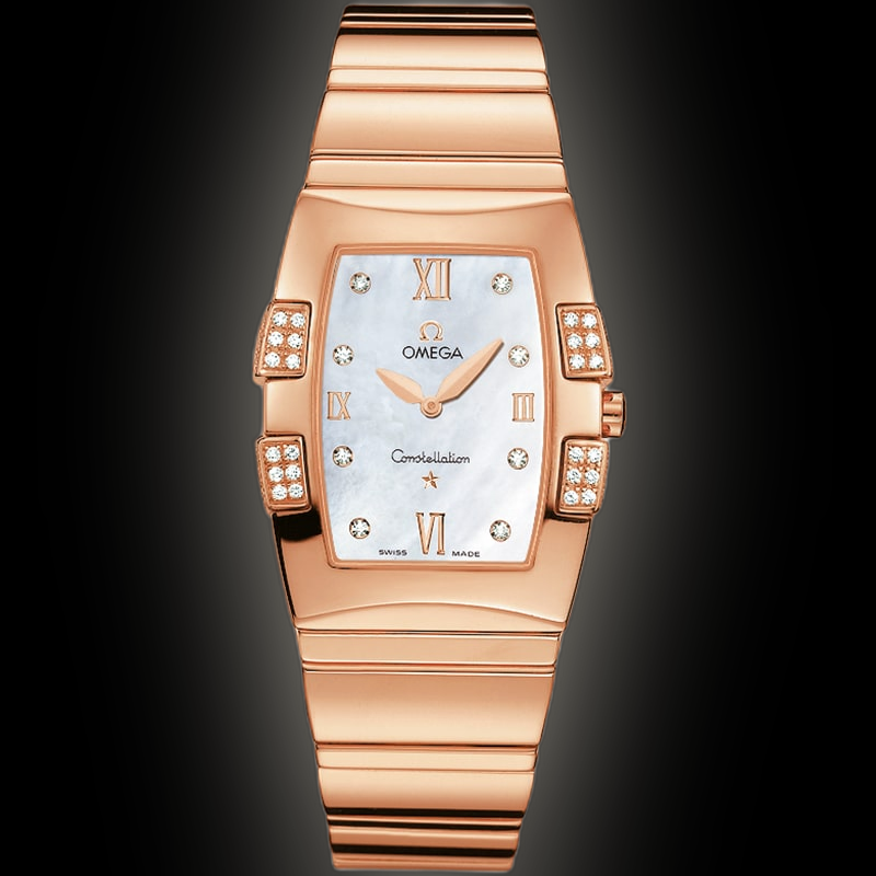 Omega Constellation Quadrella 1186.75 White Dial, Red Gold, 25.0 mm, Quartz