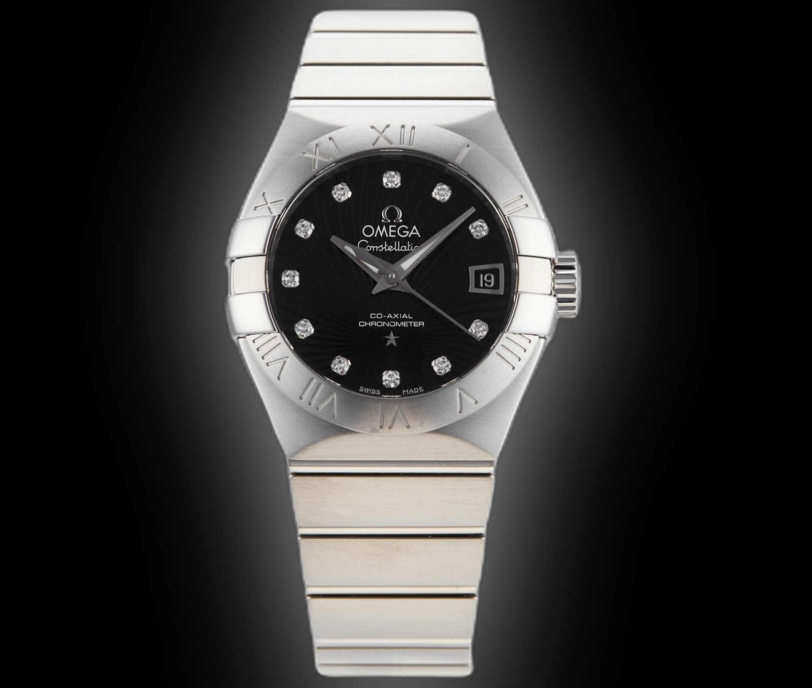 Omega Constellation Co-Axial 27 Brushed Black Supernova