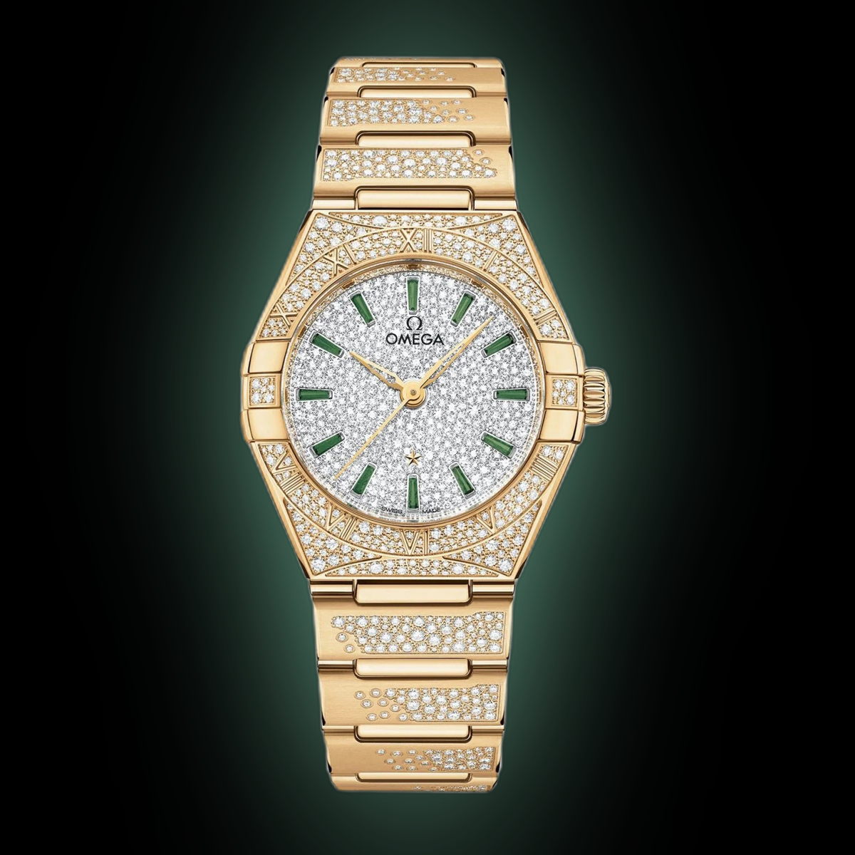 Omega Constellation Manhattan 29 131.55 Diamonds Dial, Yellow Gold, 29. ...