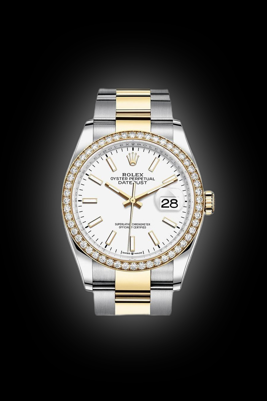 Rolex Datejust 36 126283 White Dial, 18kt Yellow Gold, 36.0 mm, Men's Watch